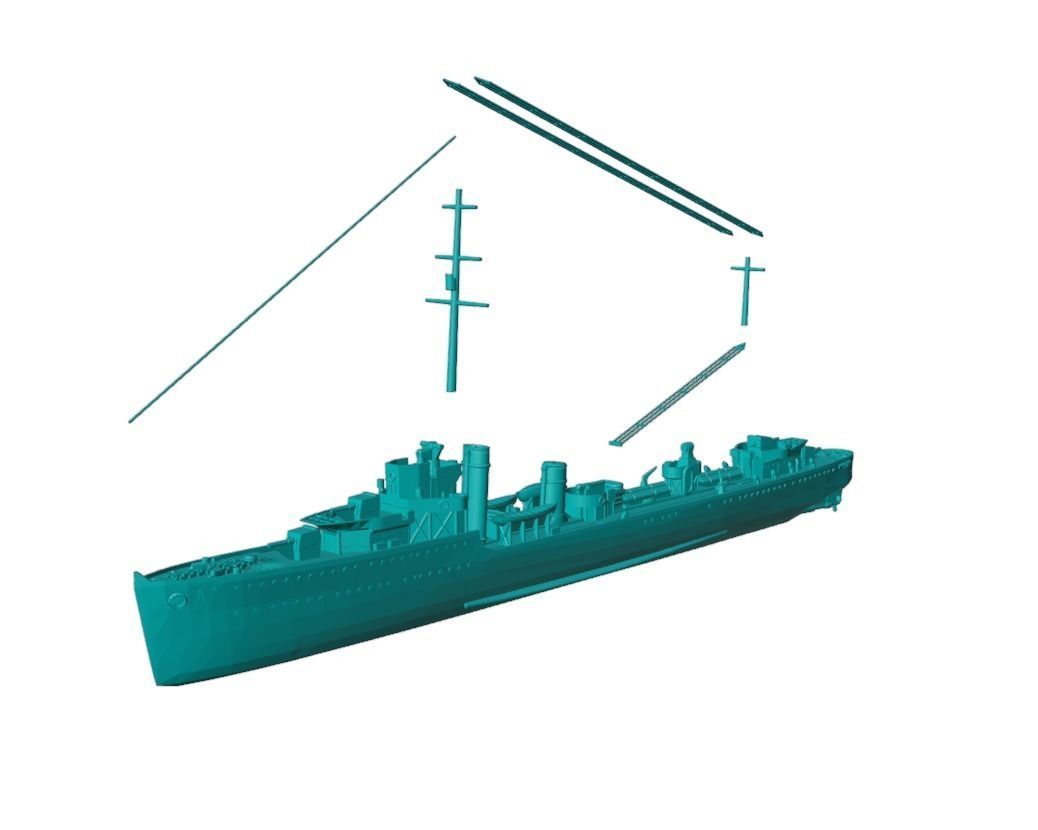 1-300 scale HMS Valhalla free 3D model | CGTrader