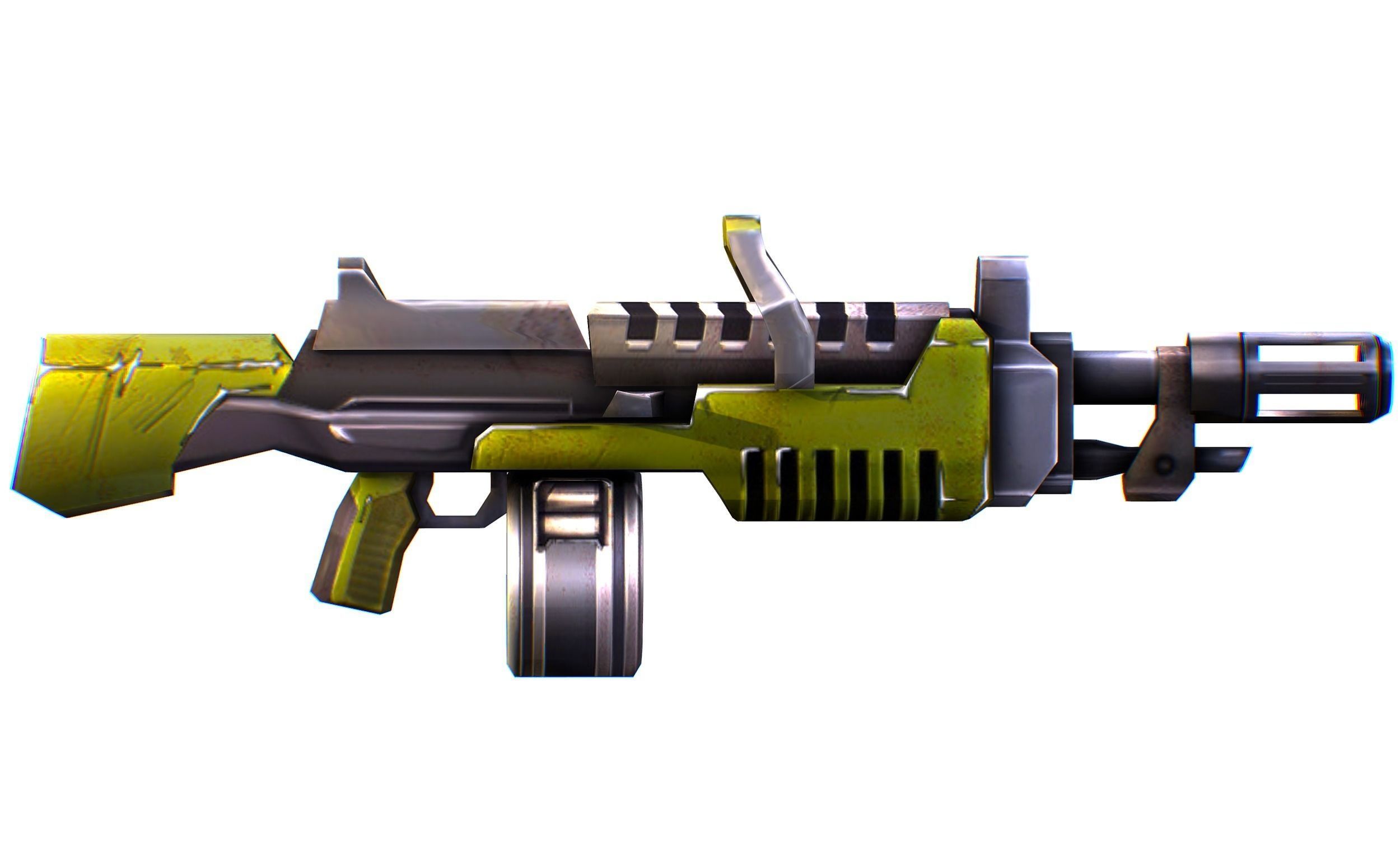 3D model Low Poly Sci-Fi Cartoon Assault Heavy Machine Gun VR / AR ...