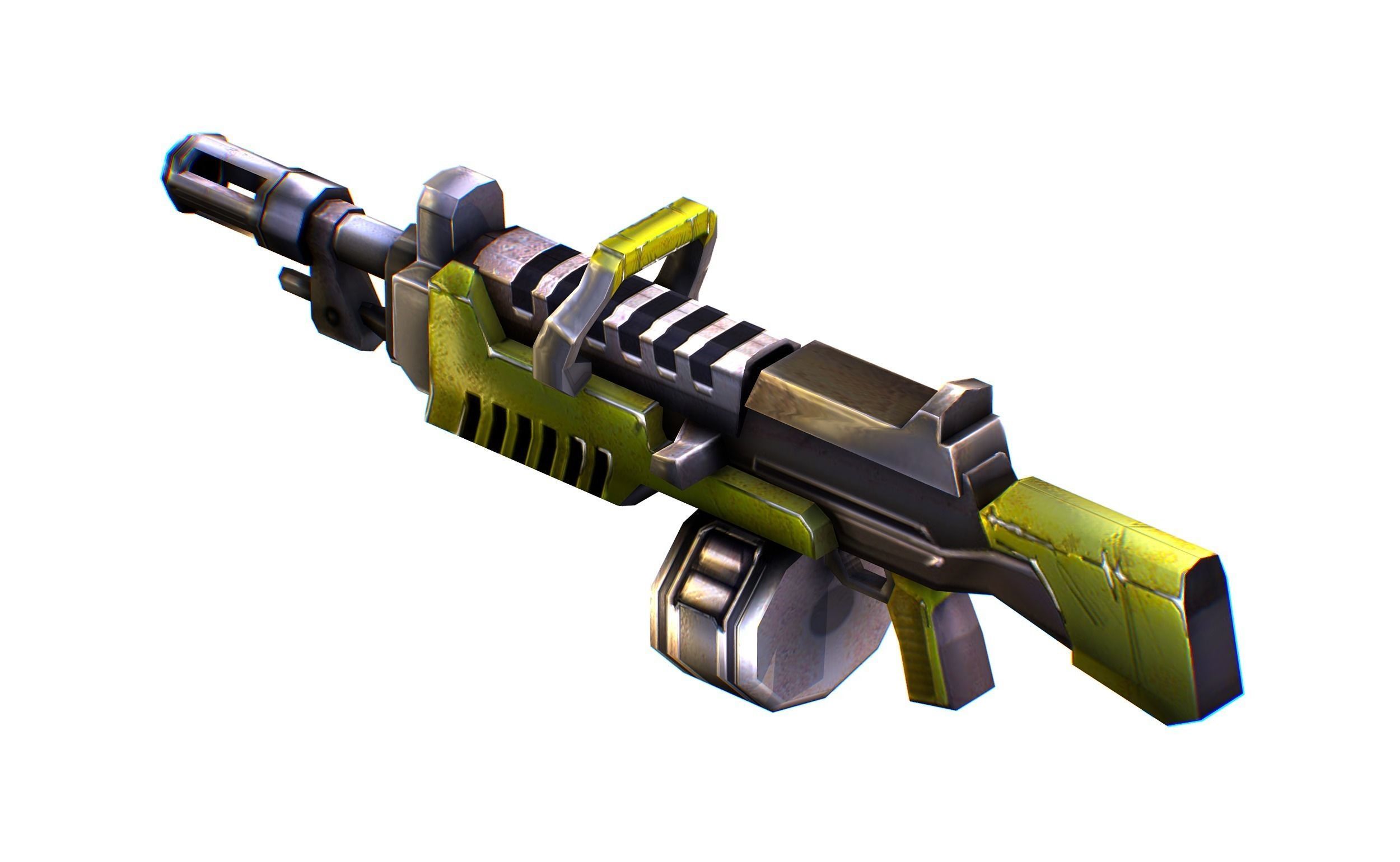 3D model Low Poly Sci-Fi Cartoon Assault Heavy Machine Gun VR / AR ...