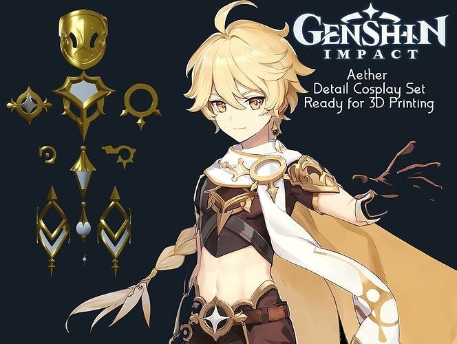 Genshin Impact Aether Cosplay Set 3D model 3D printable | CGTrader