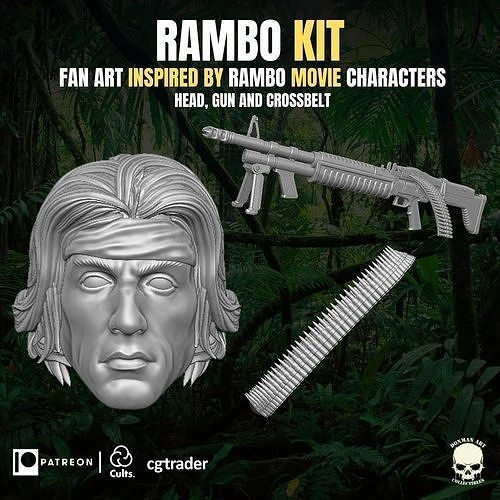 Rambo Kit For Action Figures 3D model 3D printable | CGTrader