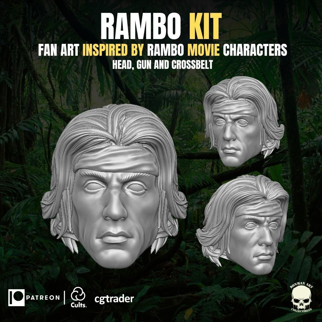 Rambo Kit For Action Figures 3D model 3D printable | CGTrader