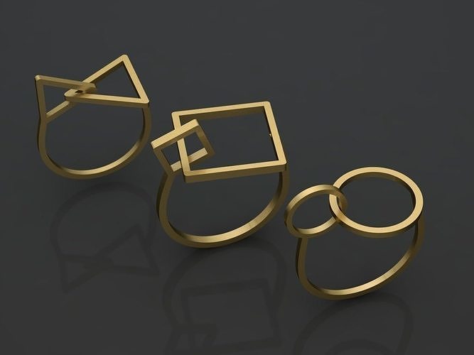 Minimal Geometric ring free 3D model 3D printable | CGTrader