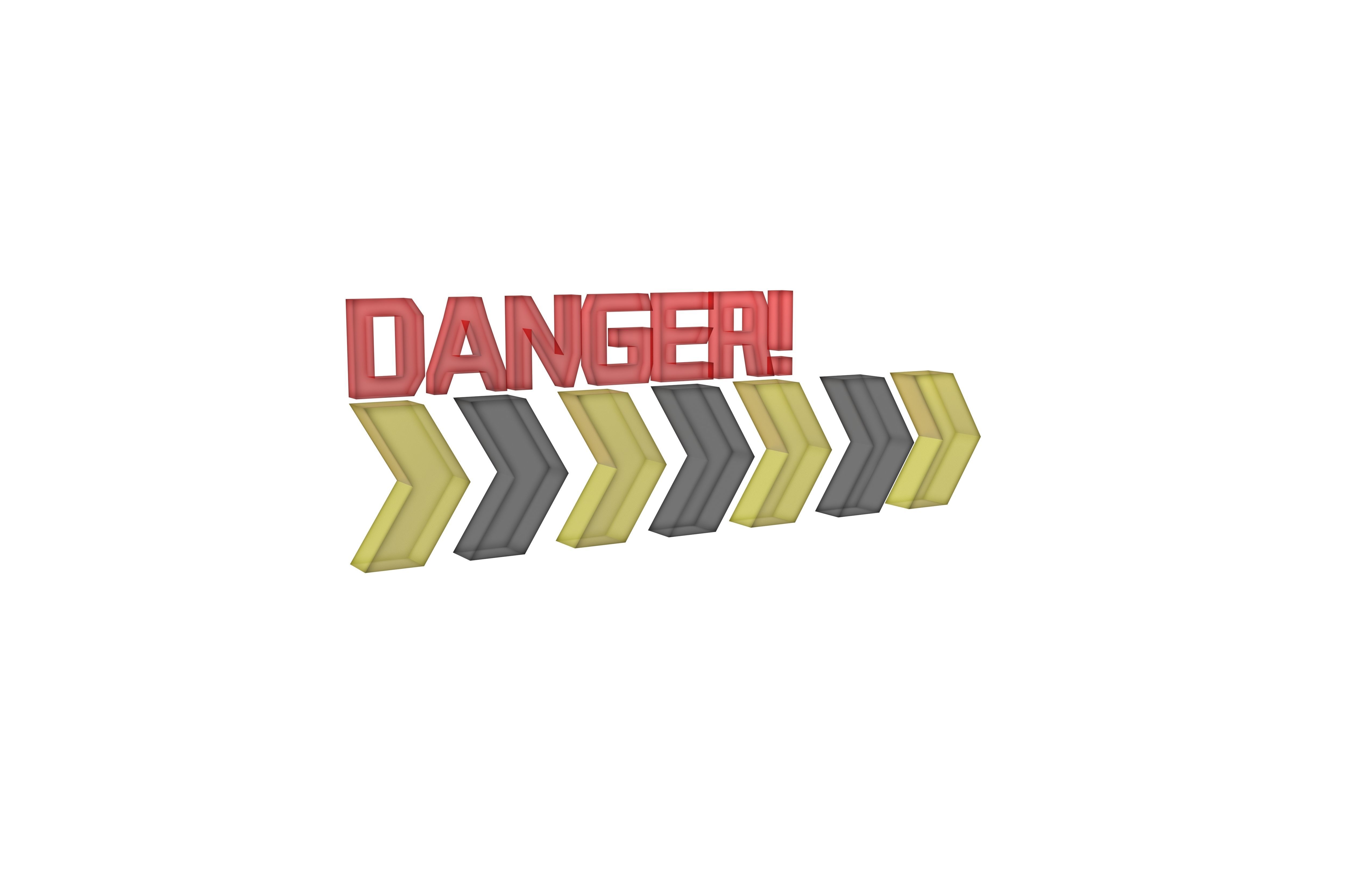 3D model Cyberpunk Future Danger Sign v2 017 VR / AR / low-poly | CGTrader