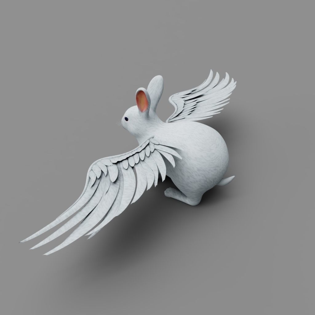 3D model Flying Rabbit VR / AR / low-poly | CGTrader