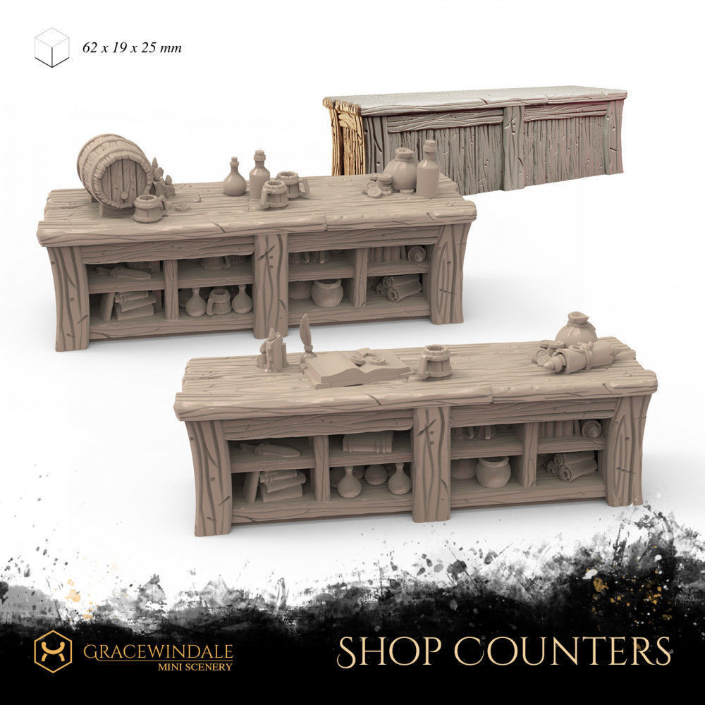 Shop and Tavern Counters 3D model 3D printable | CGTrader