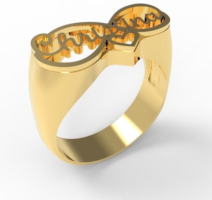 christina name ring 3D model 3D printable | CGTrader