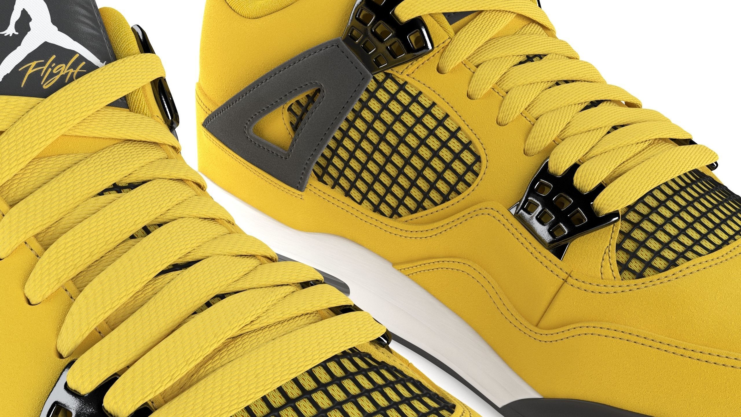 Air Jordan 4 Retro Tour Yellow PBR 3D model | CGTrader