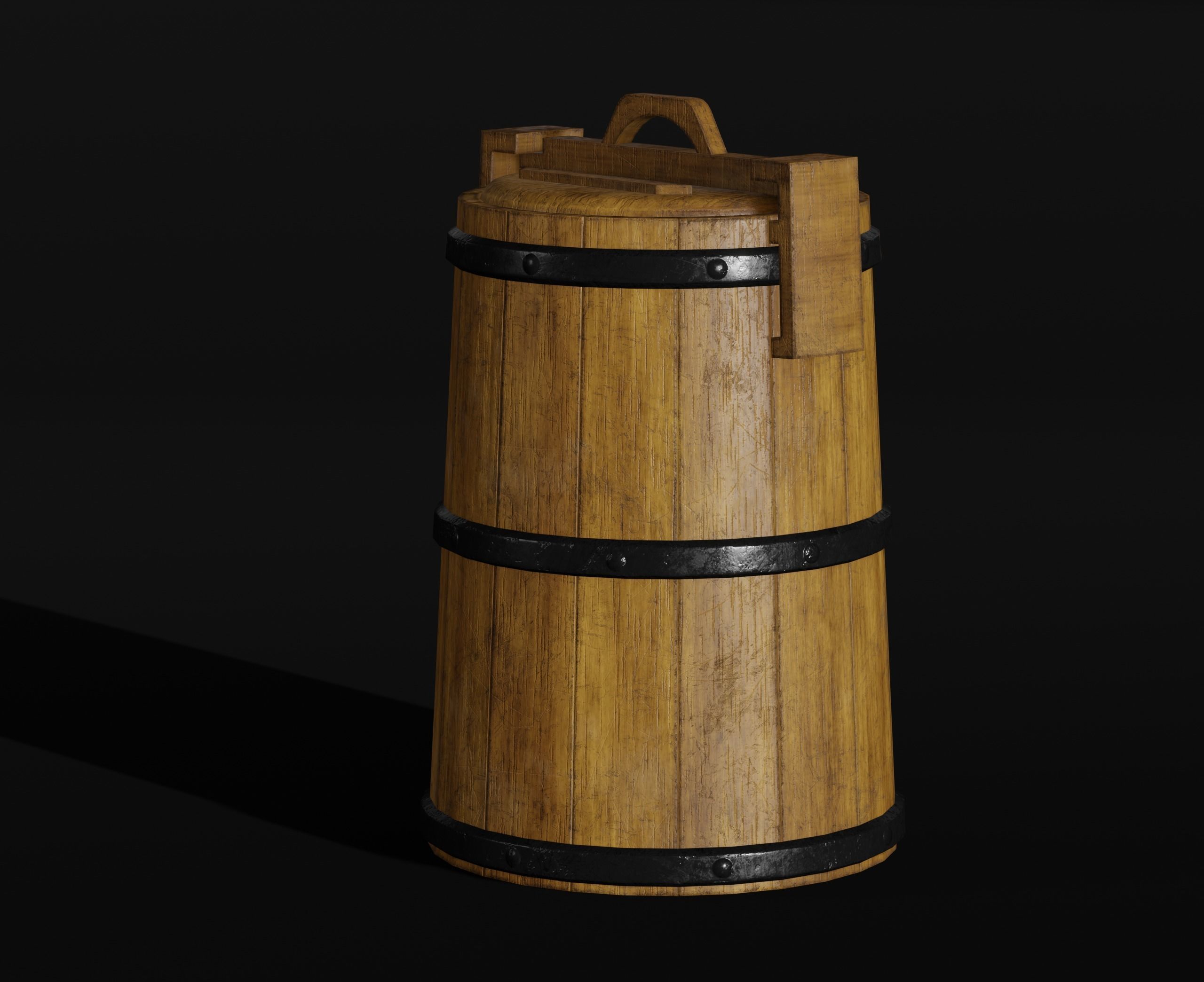 3D model Low Poly Medieval Wooden Barrel Pack 3D Models VR / AR / low ...