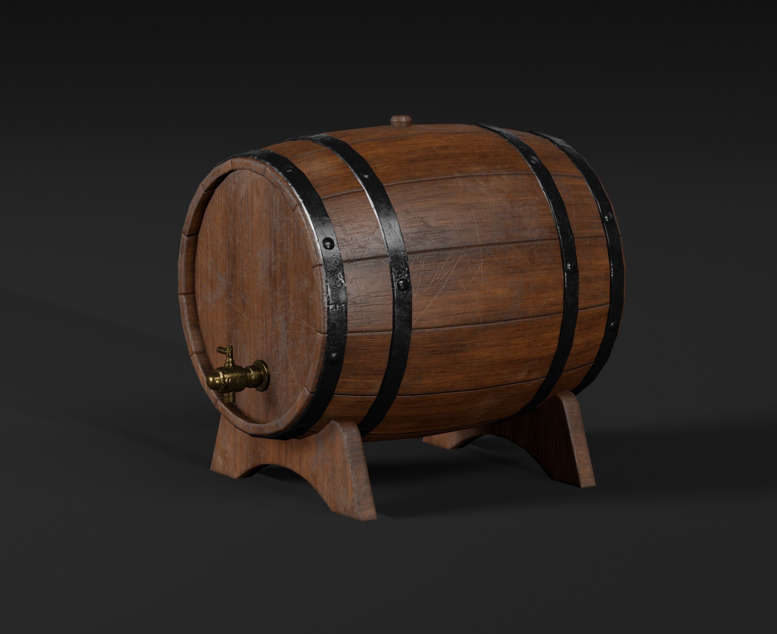 3D model Low Poly Medieval Wooden Barrel Pack 3D Models VR / AR / low ...