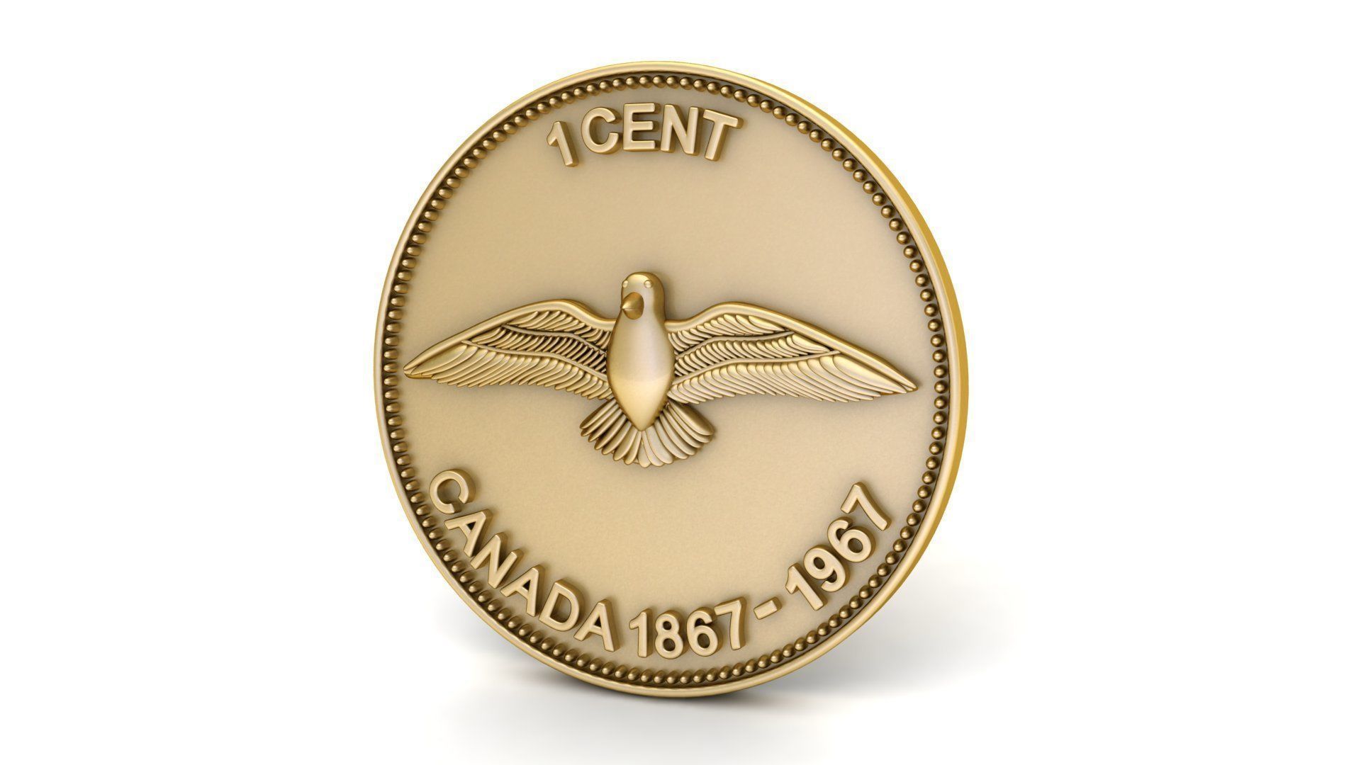 1 CENT CANADA COIN 3D model 3D printable | CGTrader
