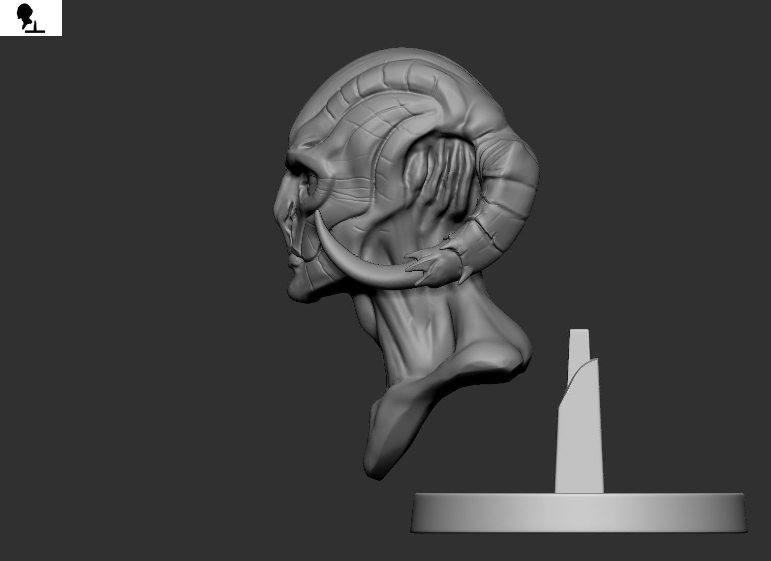 Alien Head Bust 3D Print Model 3D model 3D printable | CGTrader