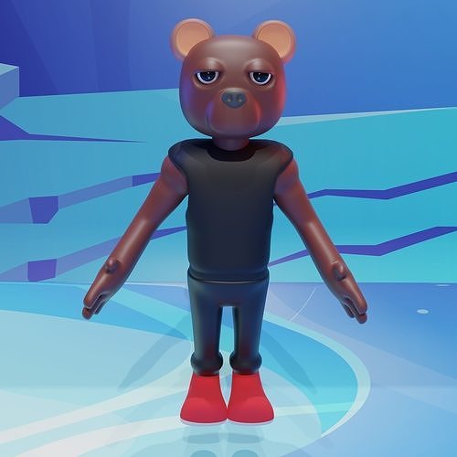 3D model Bear character VR / AR / low-poly | CGTrader