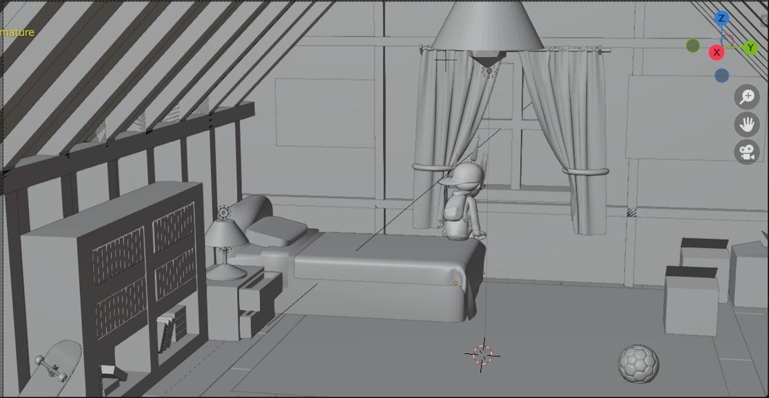 Low poly Bed room scene 3D model | CGTrader