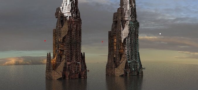 Dark Alien Observatory Tower 3 3D model | CGTrader