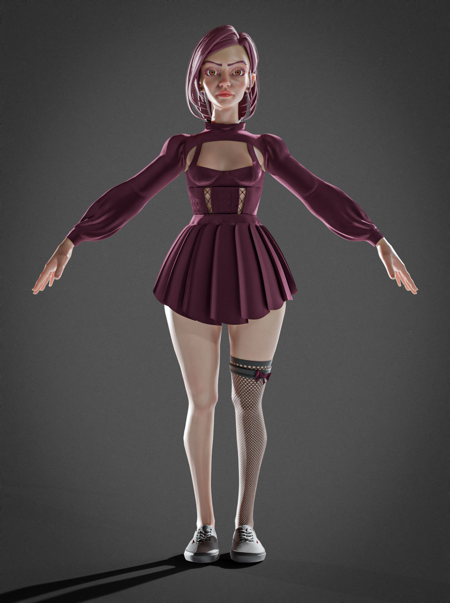 3D model Female rigged PBR character VR / AR / low-poly | CGTrader