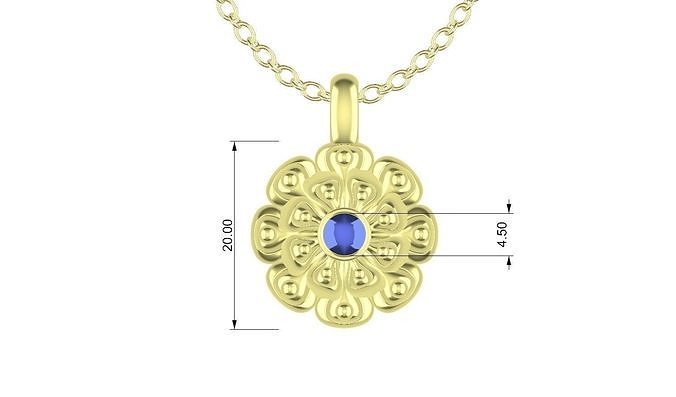 Charm Flower GemStone Necklace Design 3D model 3D printable | CGTrader