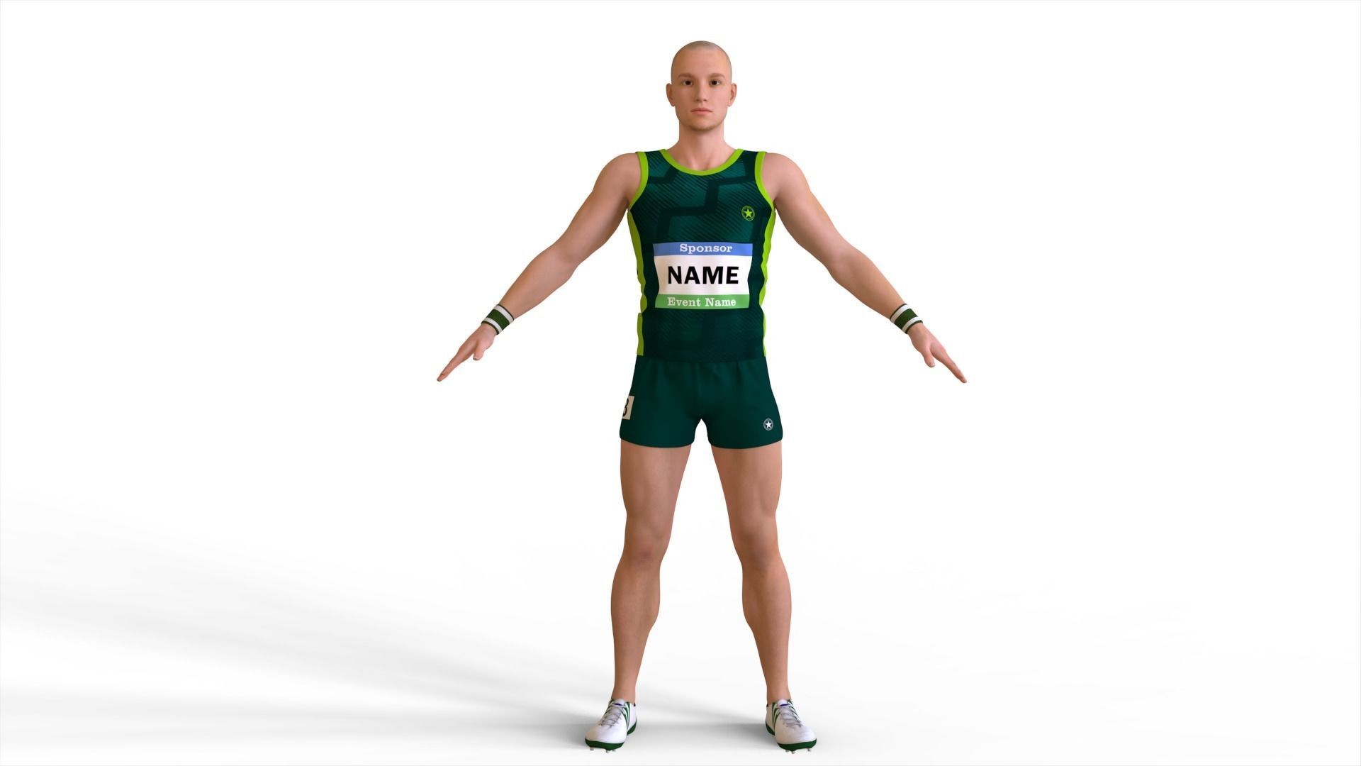 Athlete Action Set-02 3D model animated rigged | CGTrader