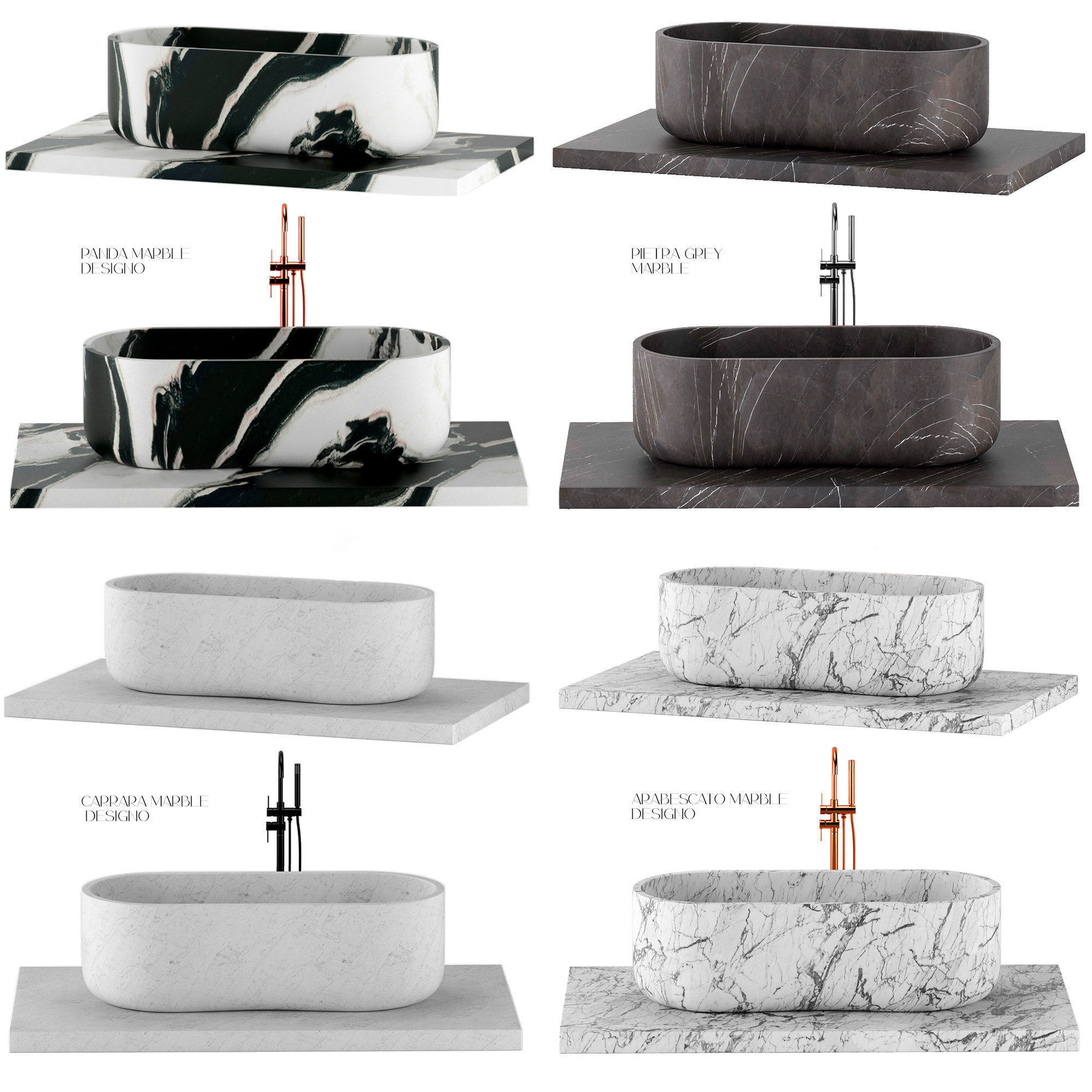 Lusso Bath Marble 3D model | CGTrader