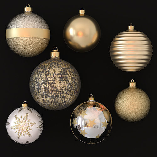 Collection of christmas balls 3D model | CGTrader