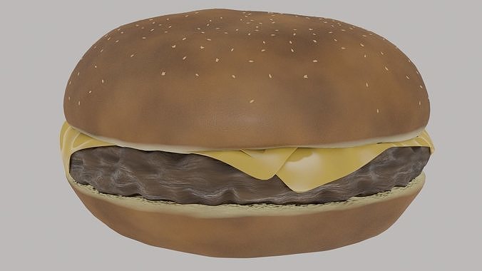 Cheeseburger low poly model hamburger free VR / AR / low-poly 3D model ...