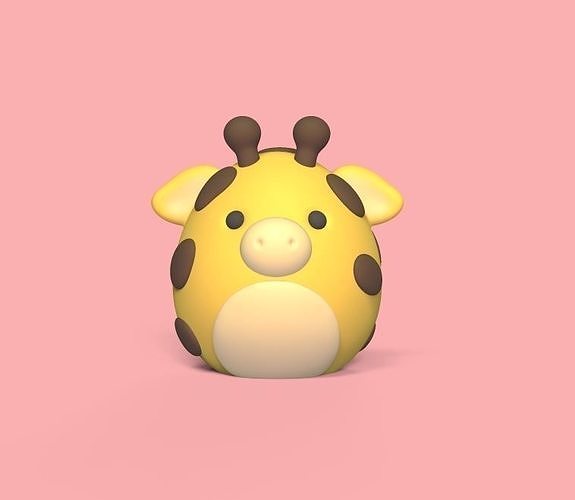 Round Giraffe 3D model 3D printable | CGTrader