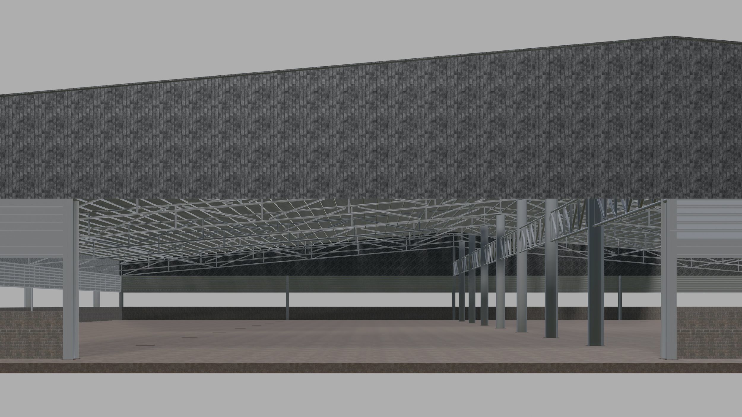 Warehouse in square plan 3D model | CGTrader