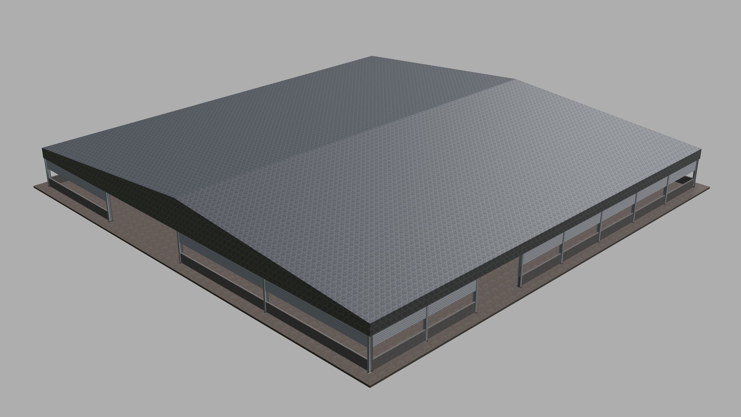 Warehouse in square plan 3D model | CGTrader