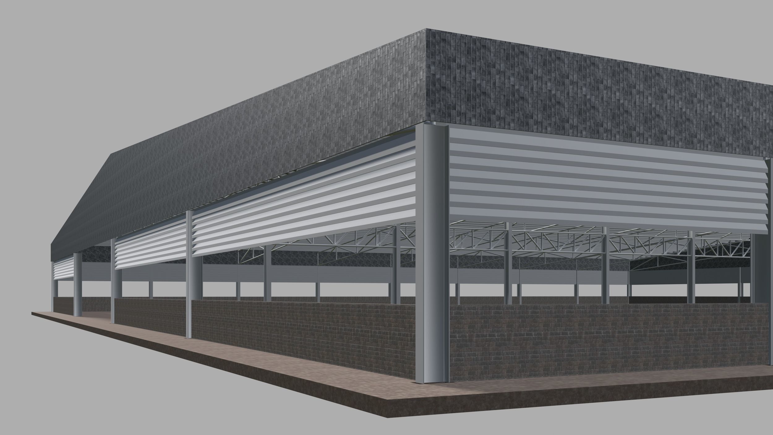 Warehouse in square plan 3D model | CGTrader