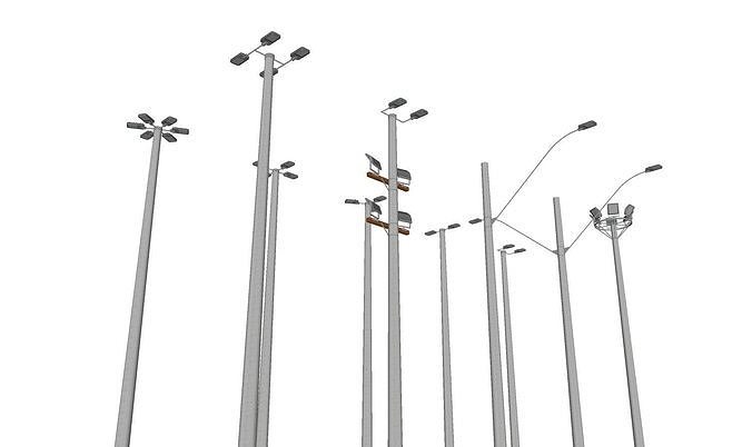 Concrete Lamp Post - Light Pole - Street Light - Group 04 3D model ...