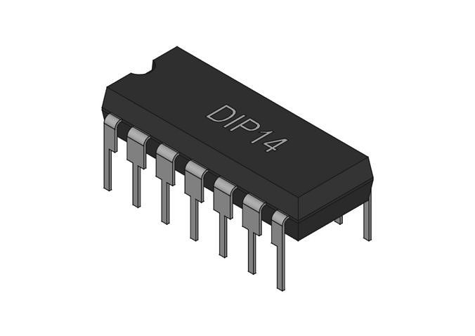 DIP14 IC case 3D model | CGTrader