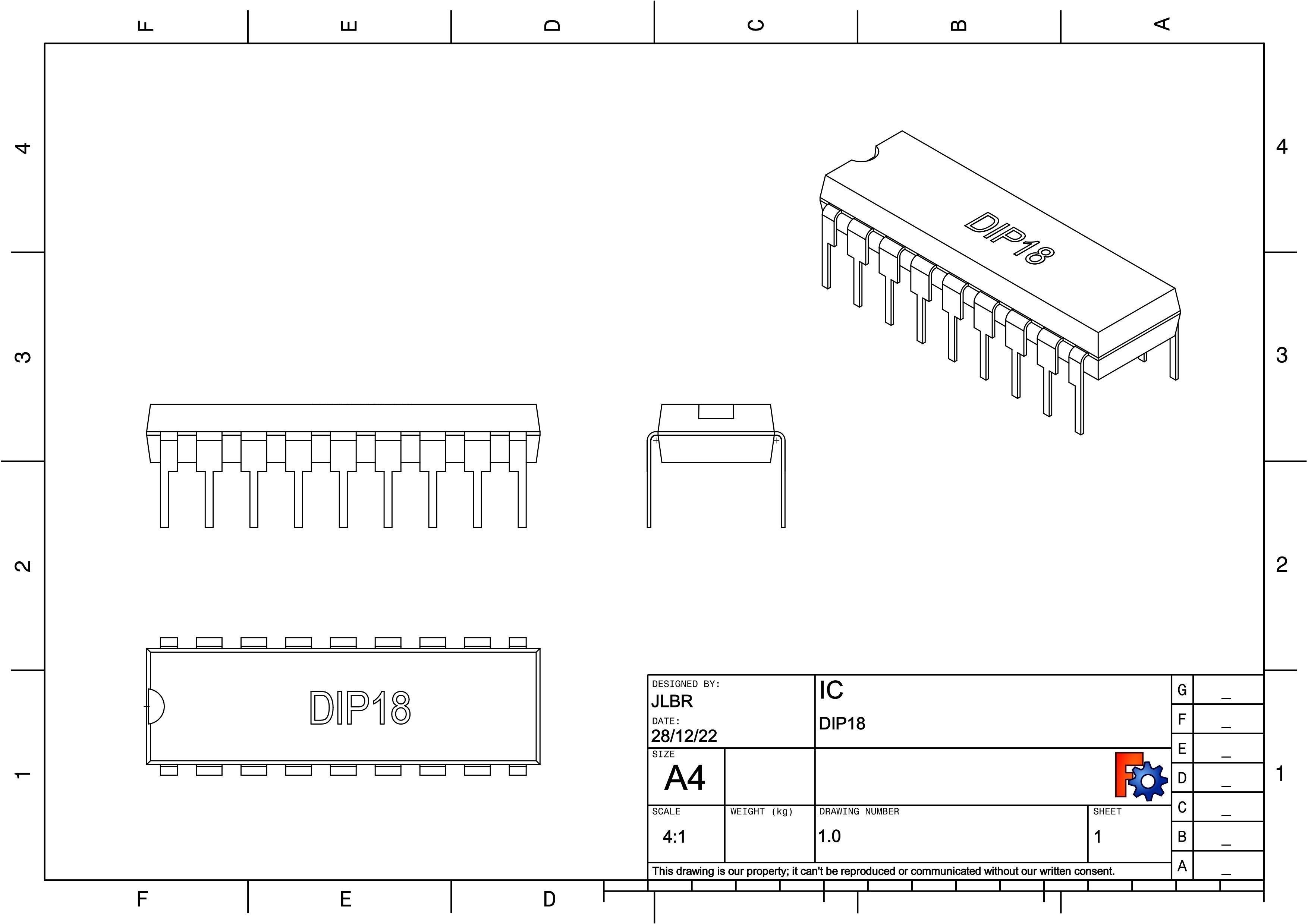 DIP18 IC case 3D model | CGTrader