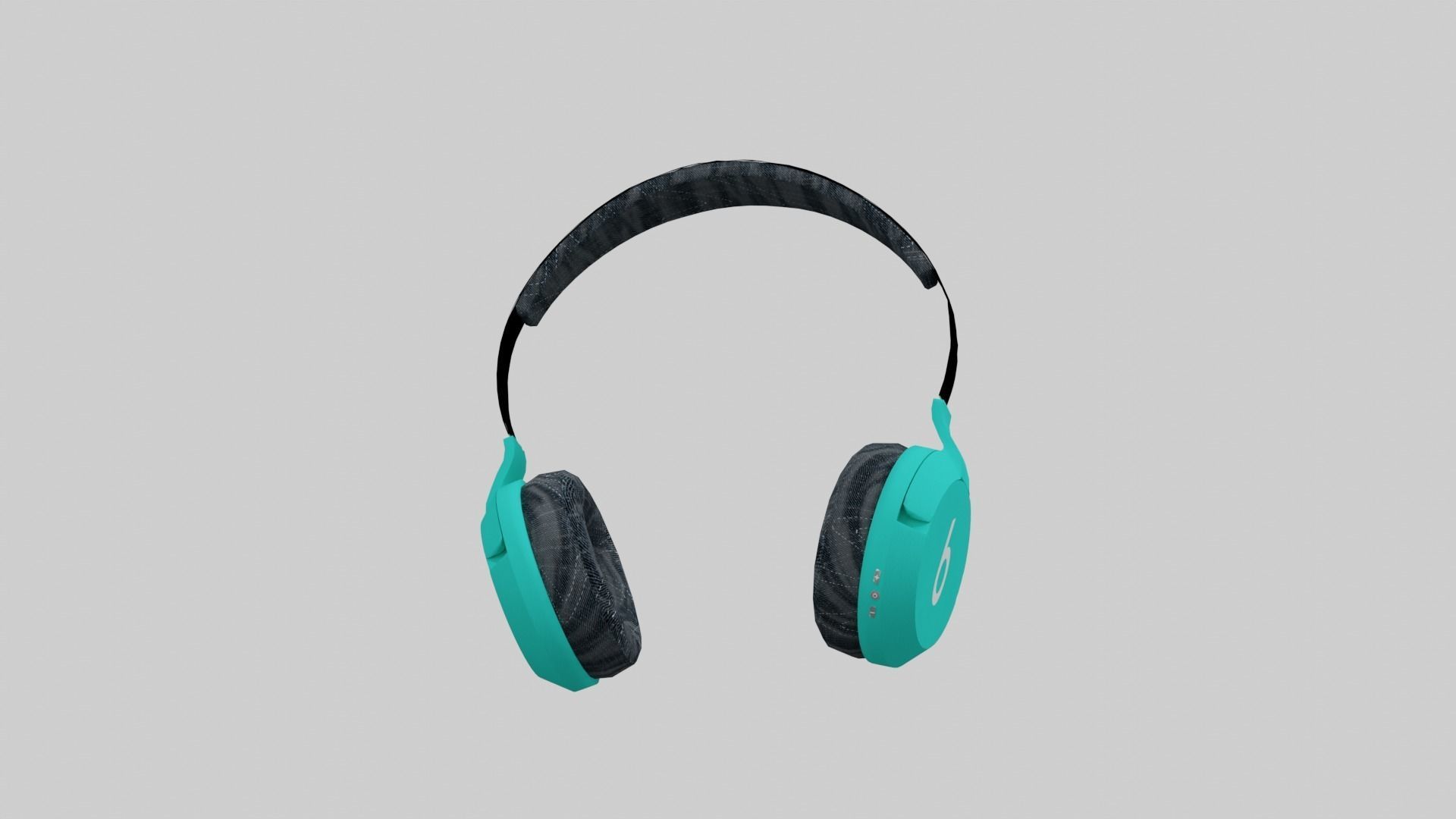 3D model Low poly Headphones pair of in teal VR / AR / low-poly | CGTrader