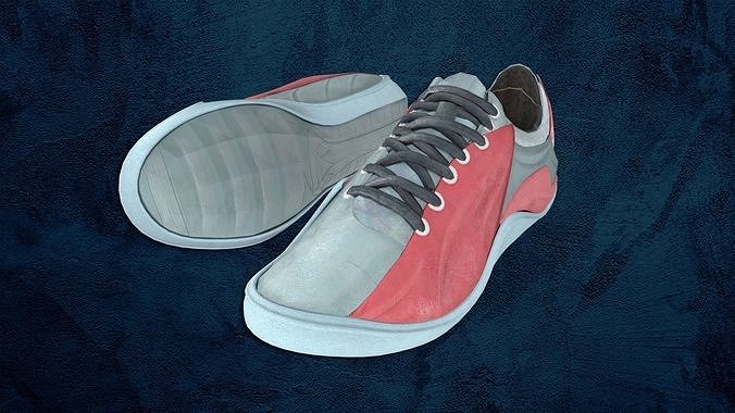 3D model Shoes red future lowpoly VR / AR / low-poly | CGTrader