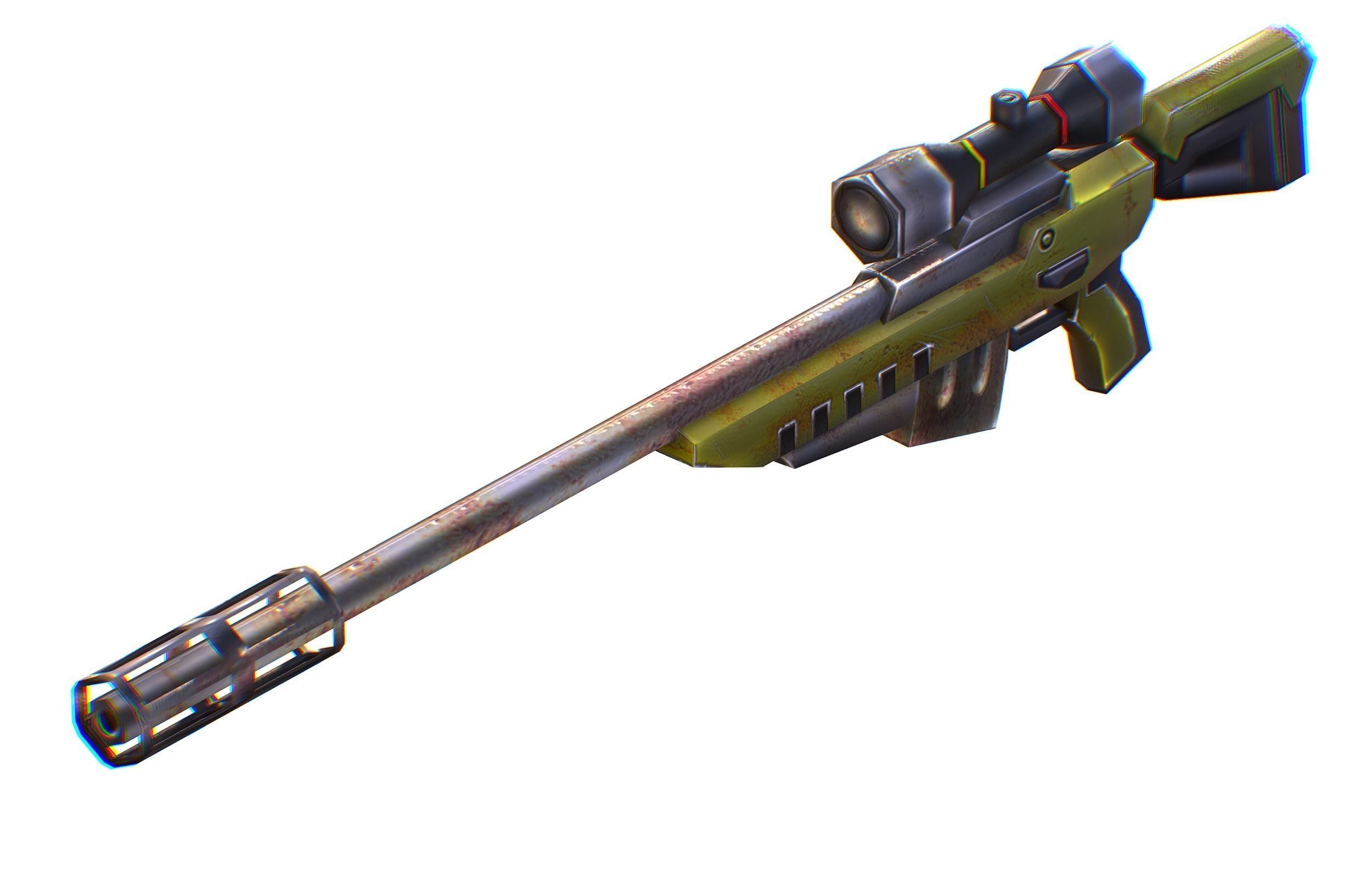 3D model LowPoly Cartoon Sci-Fi Sniper Rifle Future VR / AR / low-poly ...