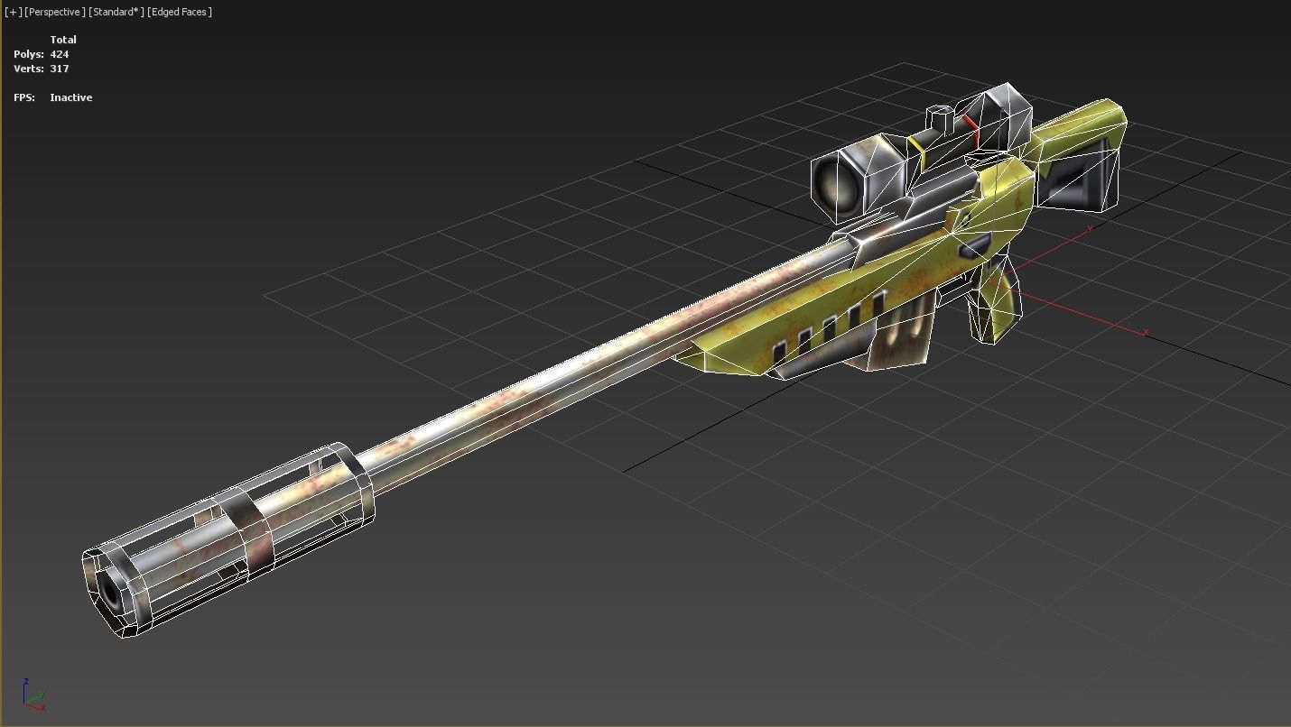 3D model LowPoly Cartoon Sci-Fi Sniper Rifle Future VR / AR / low-poly ...