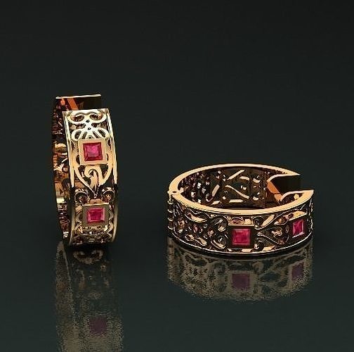 Earrings Model 2708 3D model 3D printable | CGTrader