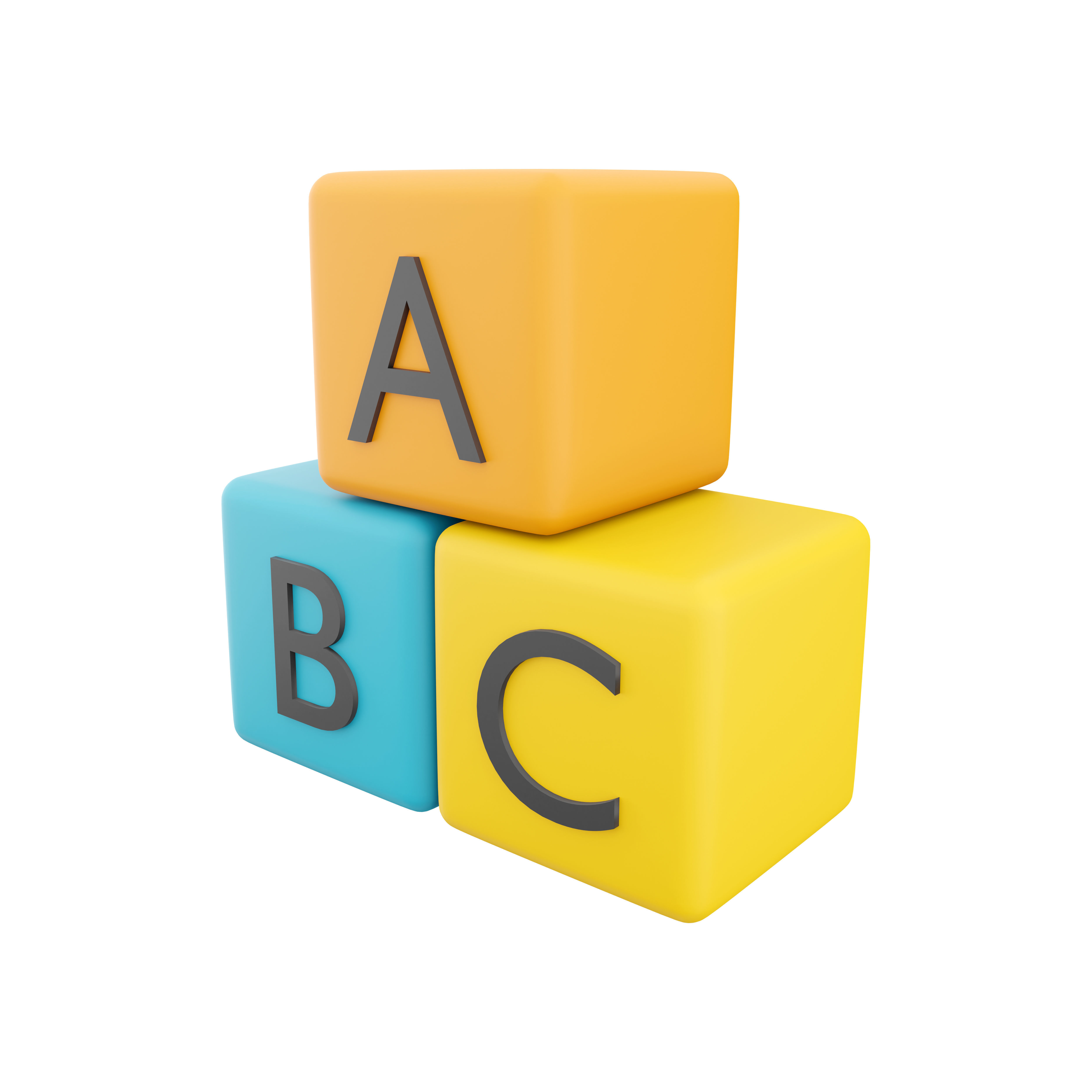 3d ABC connection puzzle cartoon 3D model | CGTrader