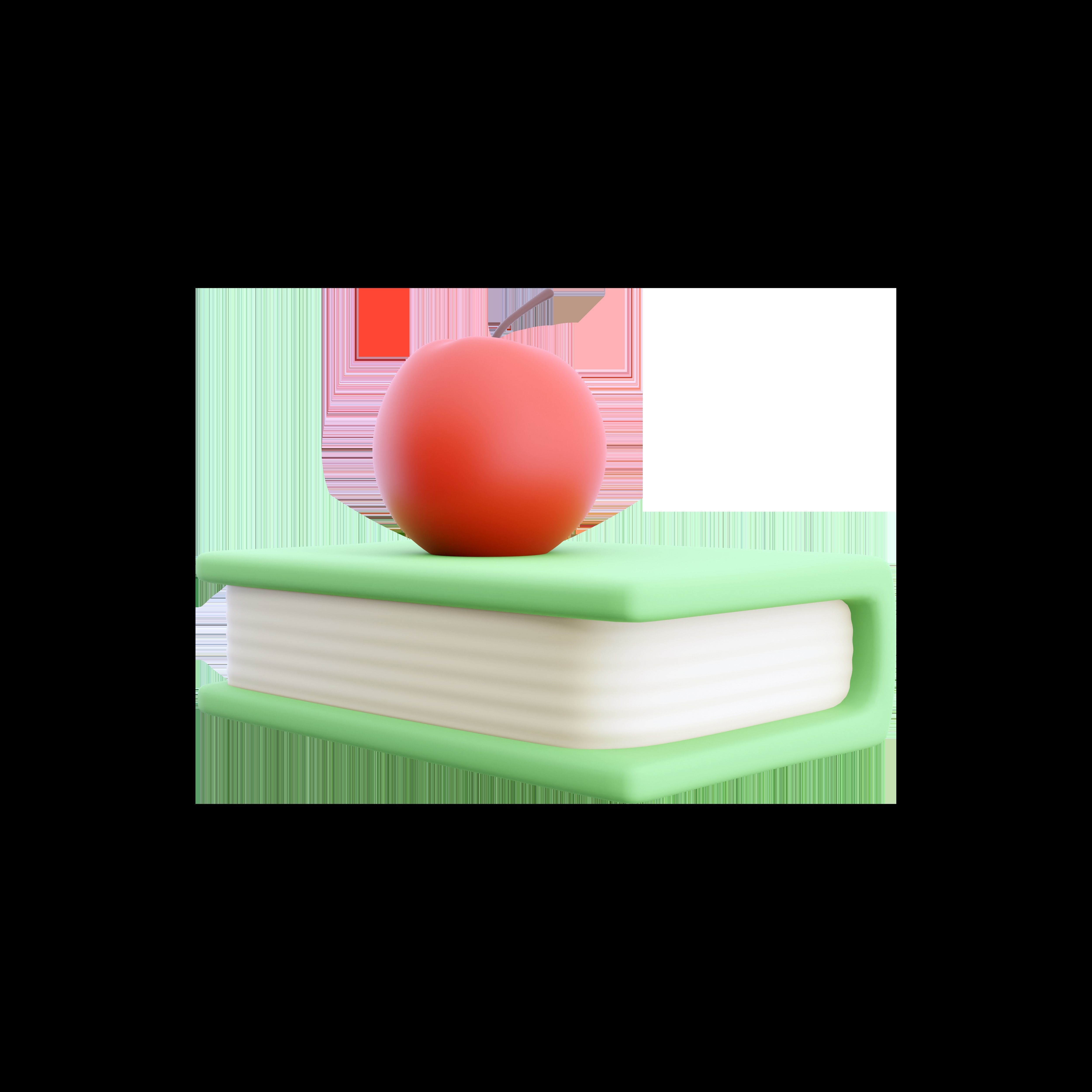 3d book apple cartoon 3D model | CGTrader