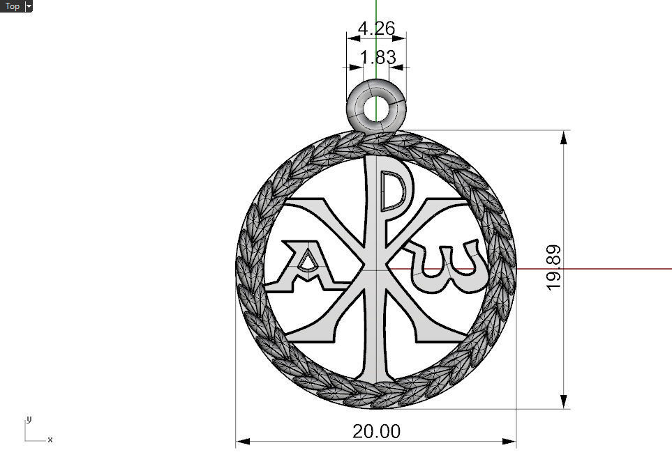 Christ monogram christogram Chi Rho alpha and omega pendant 3D model 3D ...