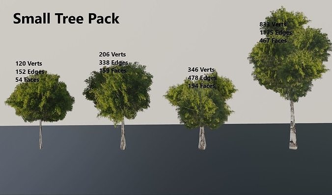 3D model Small Tree Package VR / AR / low-poly | CGTrader