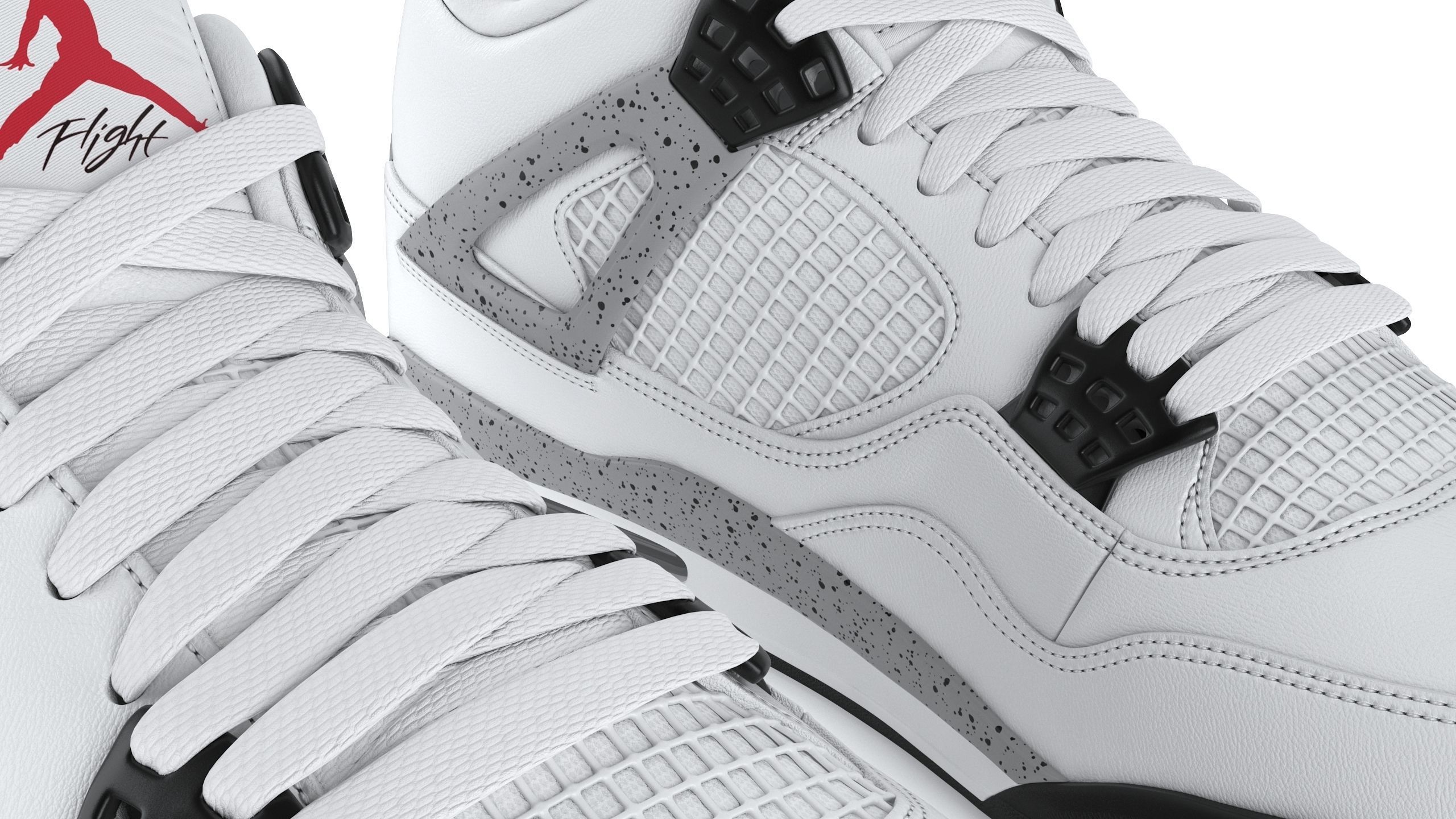 3D model Air Jordan 4 Retro Cement PBR VR / AR / low-poly | CGTrader