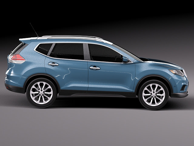 Blue Nissan Rogue 2014 3D model | CGTrader