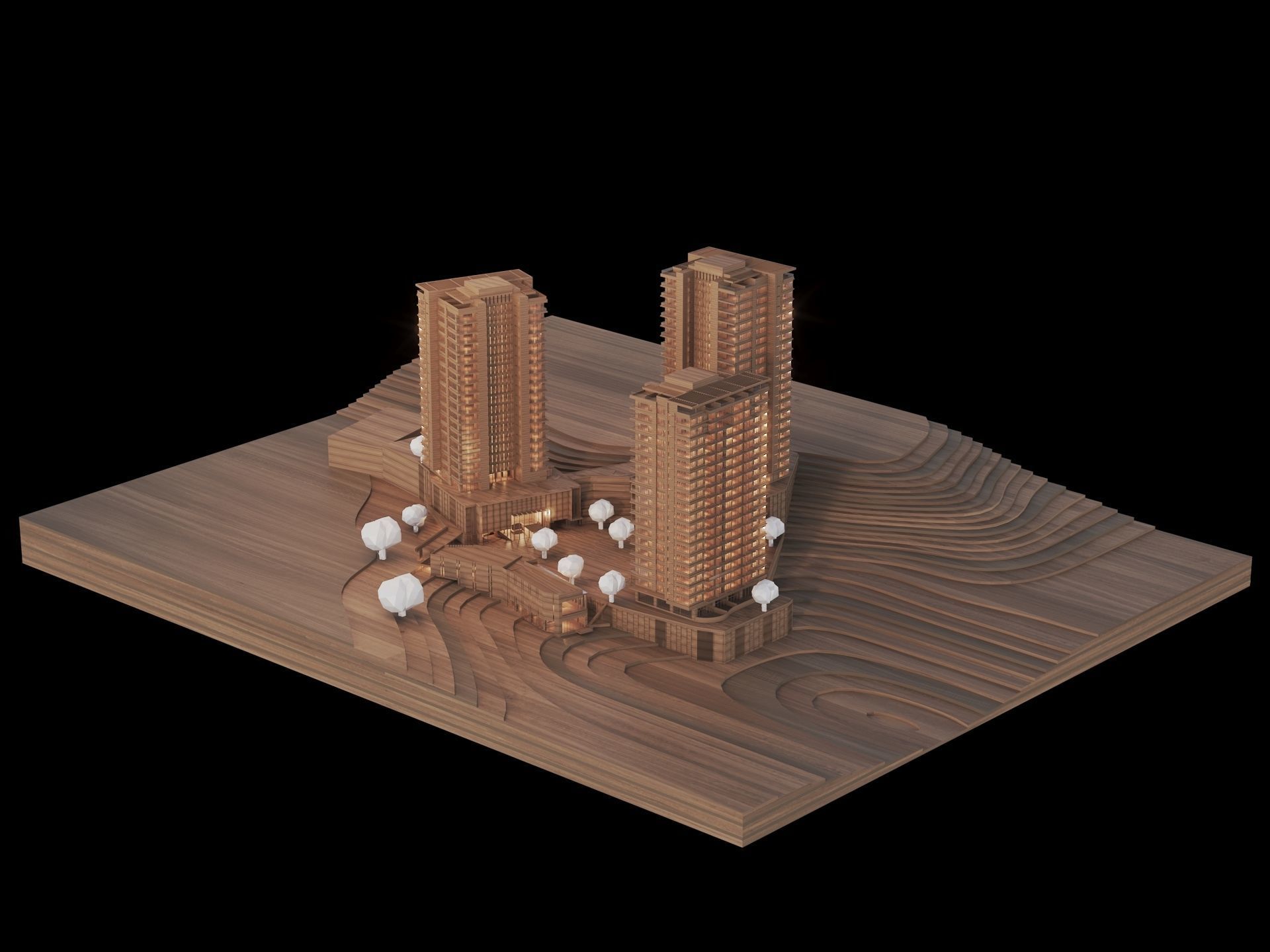 Residential Buildings 3d maquette 3D model | CGTrader