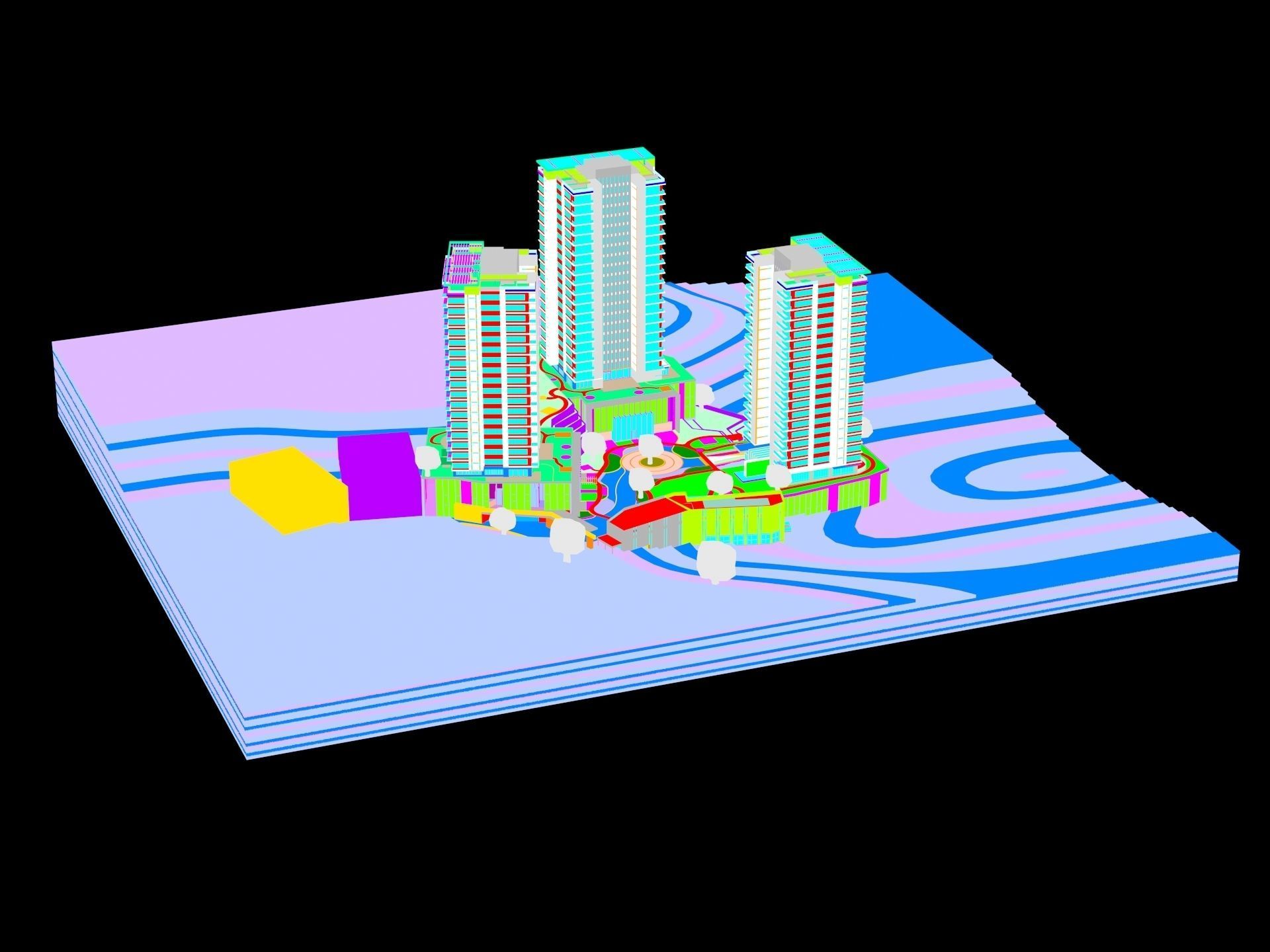 Residential Buildings 3d maquette 3D model | CGTrader