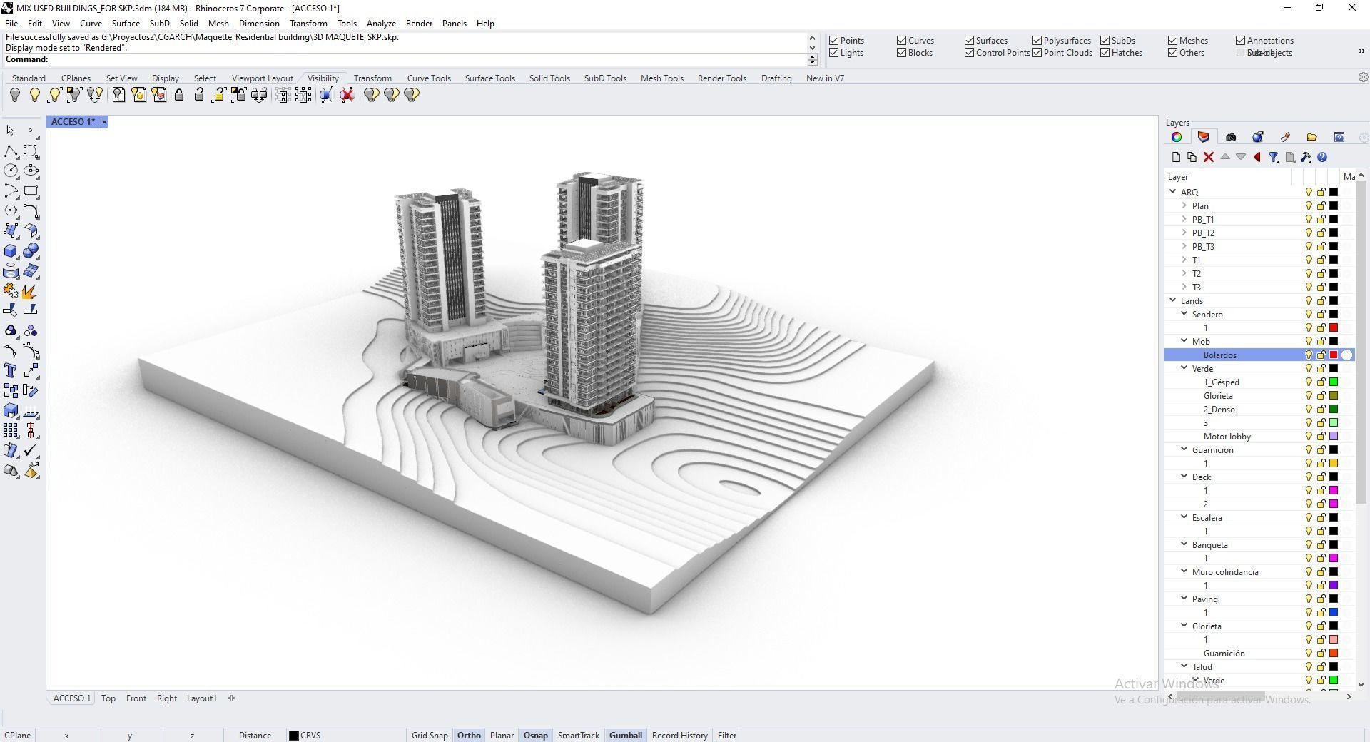 Residential Buildings 3d maquette 3D model | CGTrader