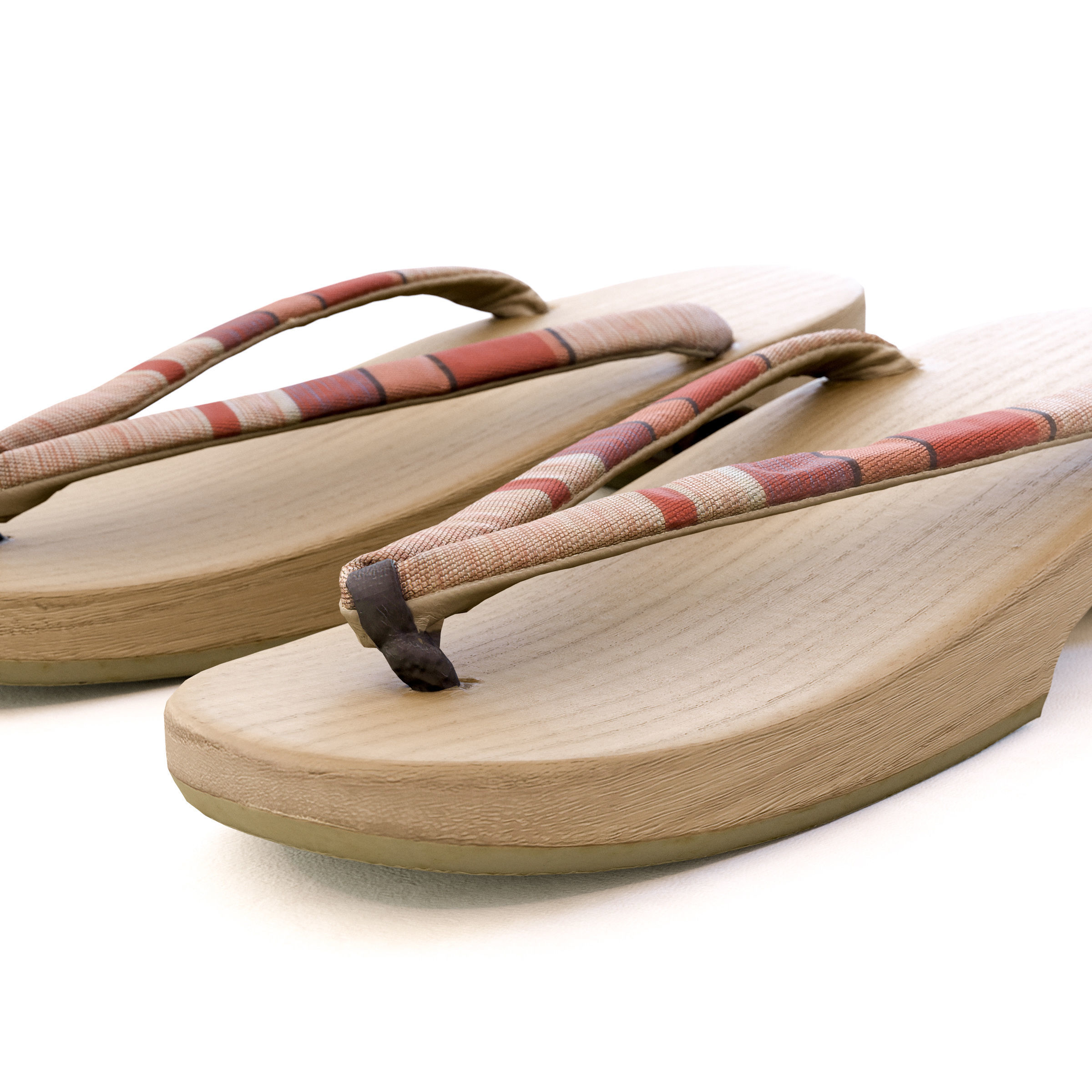 3D model Ukon Geta Set for Women - Japanese Wooden Clogs VR / AR / low ...