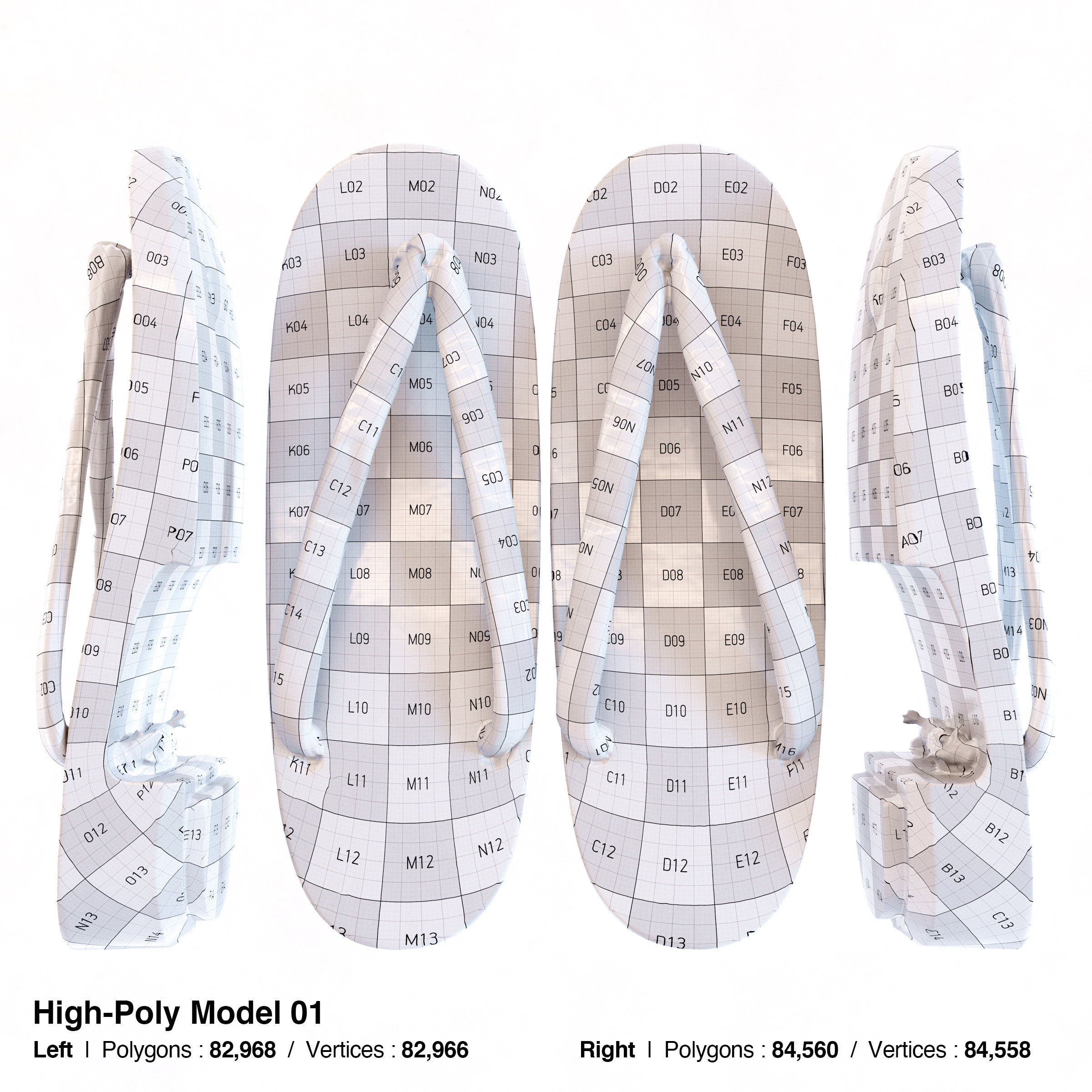 3D model Ukon Geta Set for Women - Japanese Wooden Clogs VR / AR / low ...