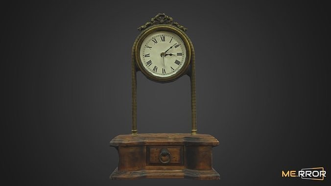 Old Wooden Table Clock 3D model | CGTrader
