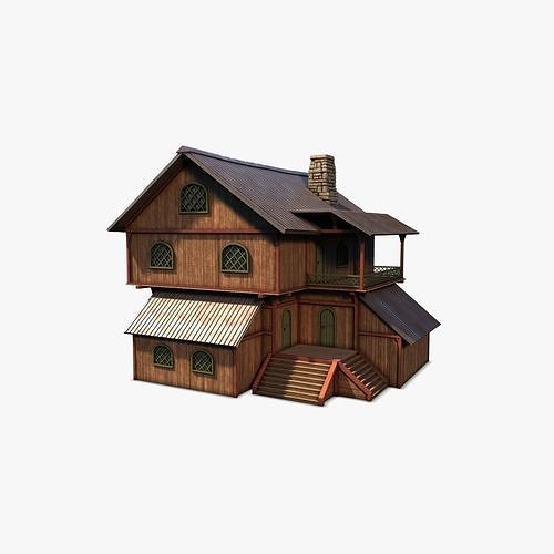 3D model cottage 01 VR / AR / low-poly | CGTrader